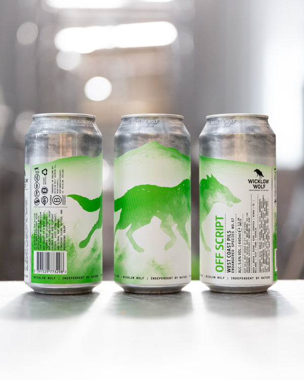 Wicklow Wolf- Off Script West Coast Pils 5.6% ABV 440ml Can - Martins Off Licence